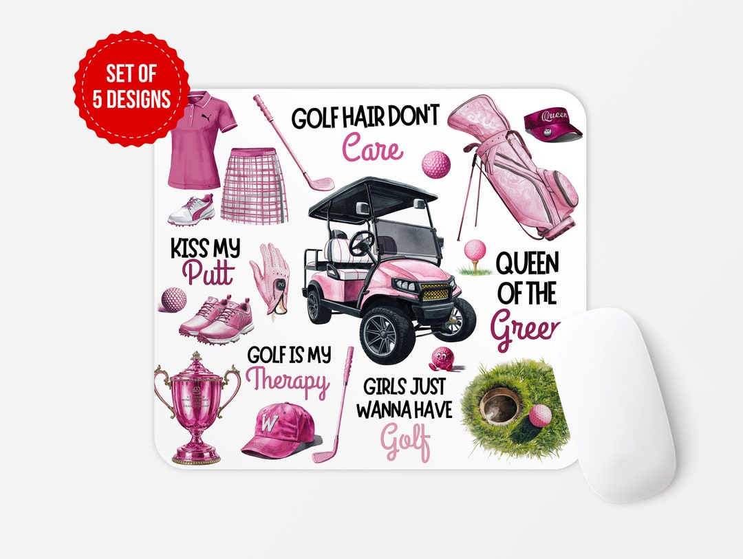 Women Golf Mouse Pad PNG Sublimation Design, Square Round Mouse Pad ...