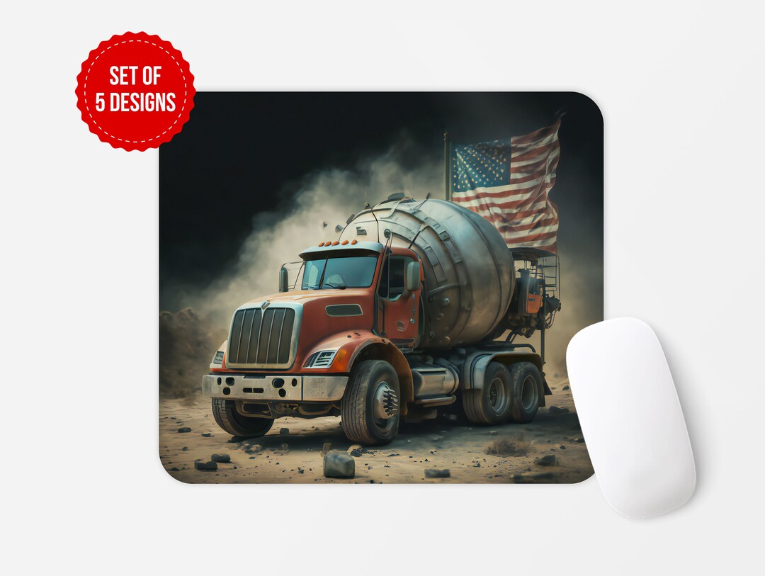 Concrete Mixer Truck Mouse Pad PNG Sublimation Design, Square Round ...