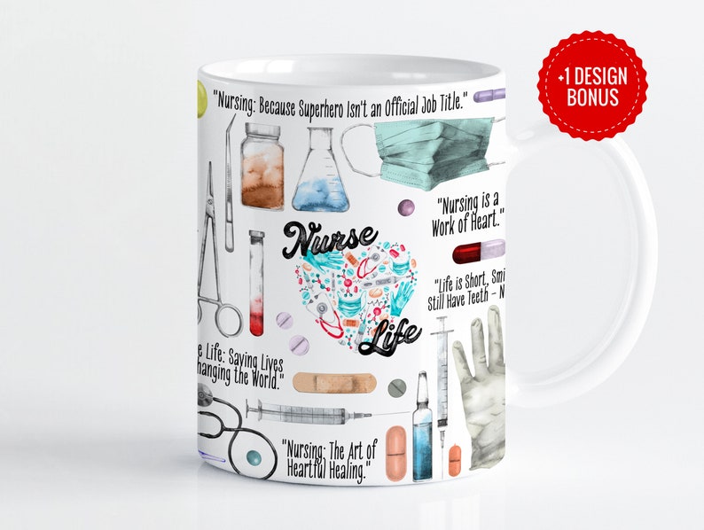 Nurse Life Mug Wrap Sublimation Template, 11oz & 15oz Designs, Cricut ...