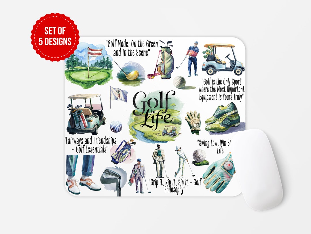 Golf Life Mouse Pad PNG Sublimation Design, Square Round Mouse Pad ...