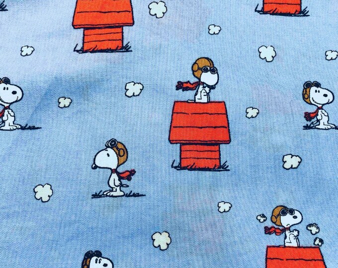 Licensed Peanuts Fabric, Snoopy Red Baron Toss, 100% Cotton, Sewing ...