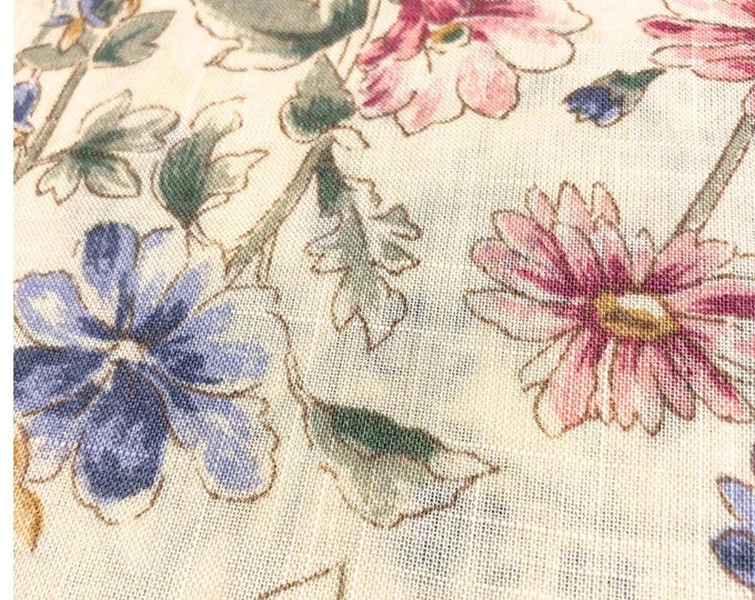 Linen Look Spring Floral Fabric, Quilting Fabric, Sewing, Crafting ...