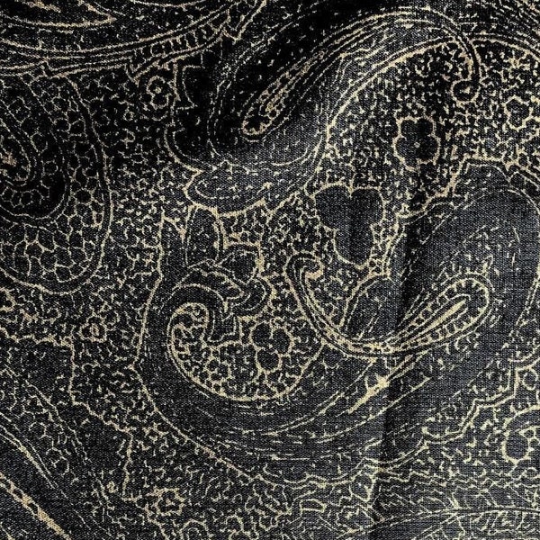 Black Paisley Fabric - Etsy