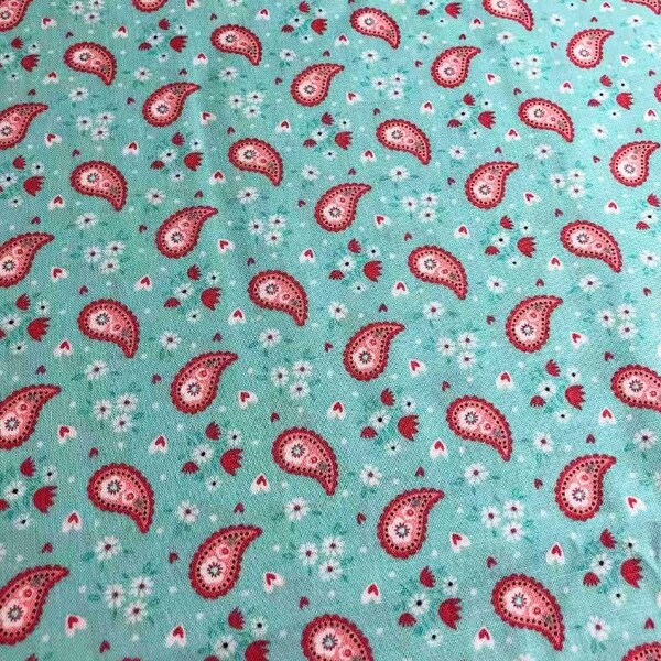Teal Paisley - Etsy