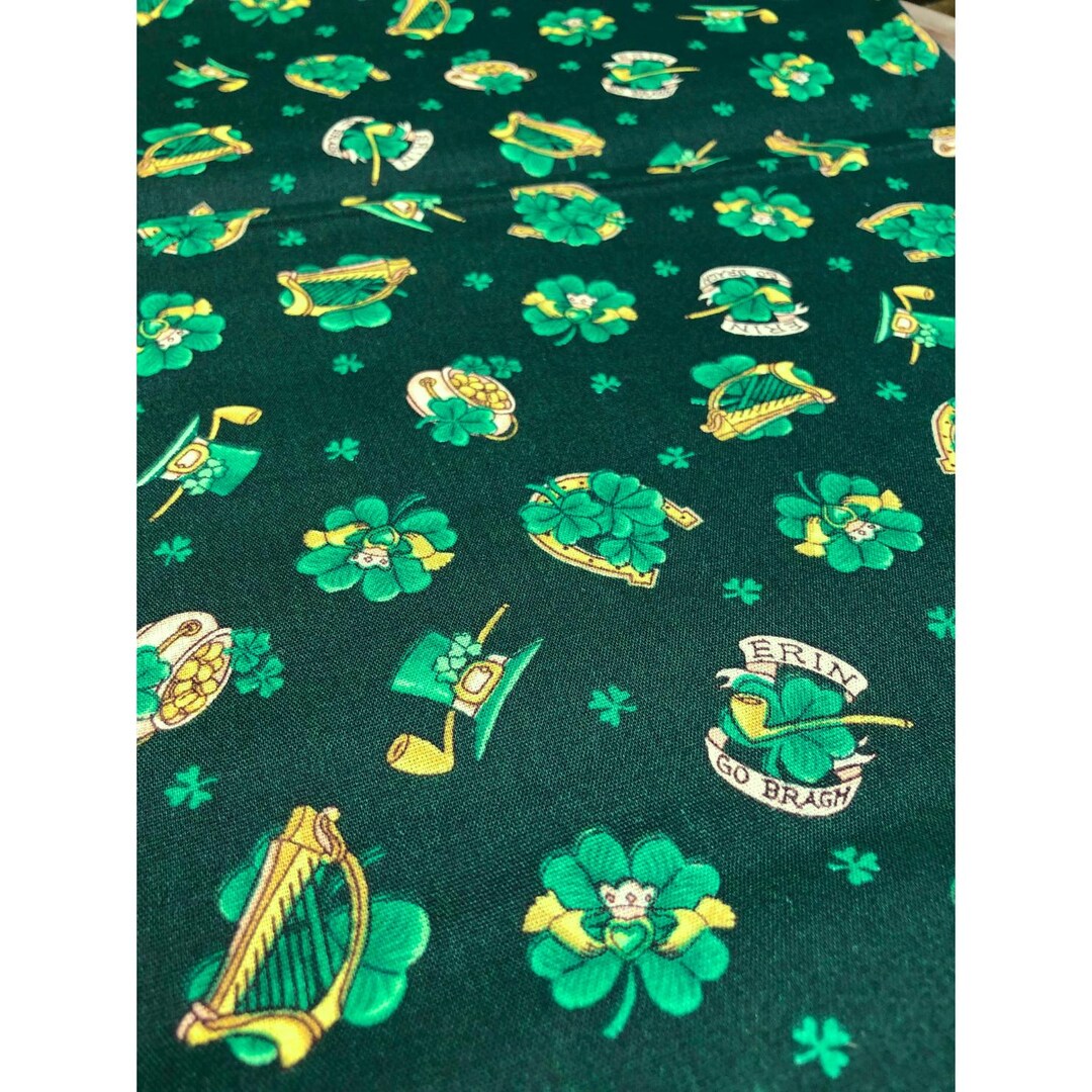 St Patrick's Day Fabric, Shamrock, 100% Cotton, Quilting Fabric, Sewing ...