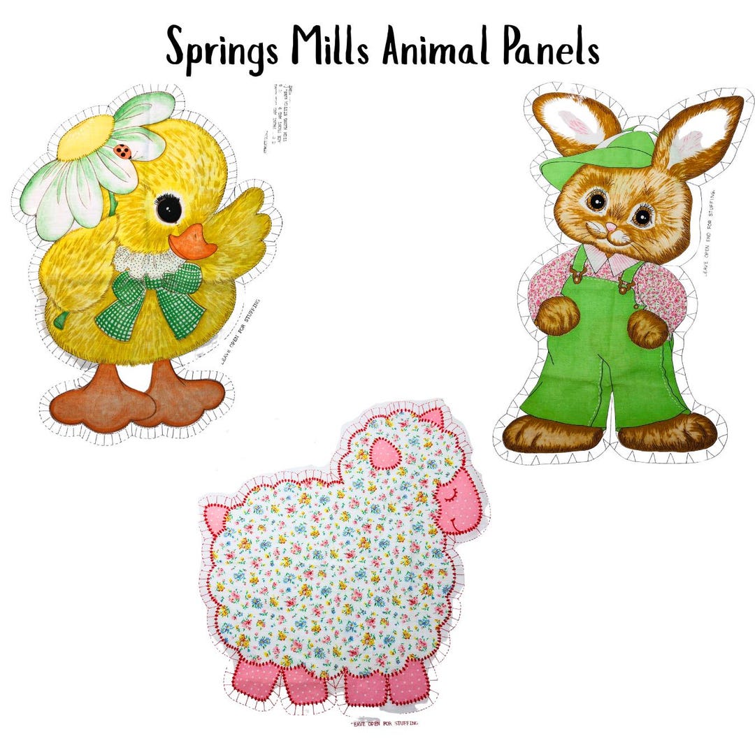 Vintage Springs Mills Animal Panels, 100% Cotton Fabric, Sewing ...