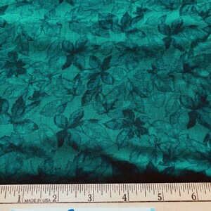 Beautiful Teal Leaves Fabric, 100%cotton, Sewing, Quilting Fabric ...