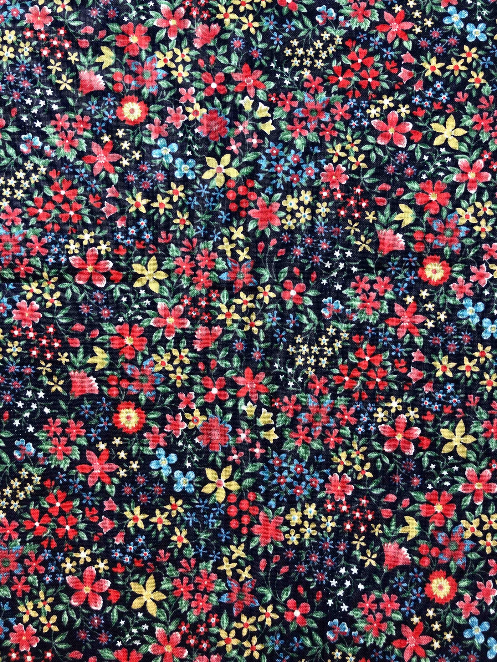 Concord Kesslers Vintage Blue Small Floral, Vintage Floral Fabric ...