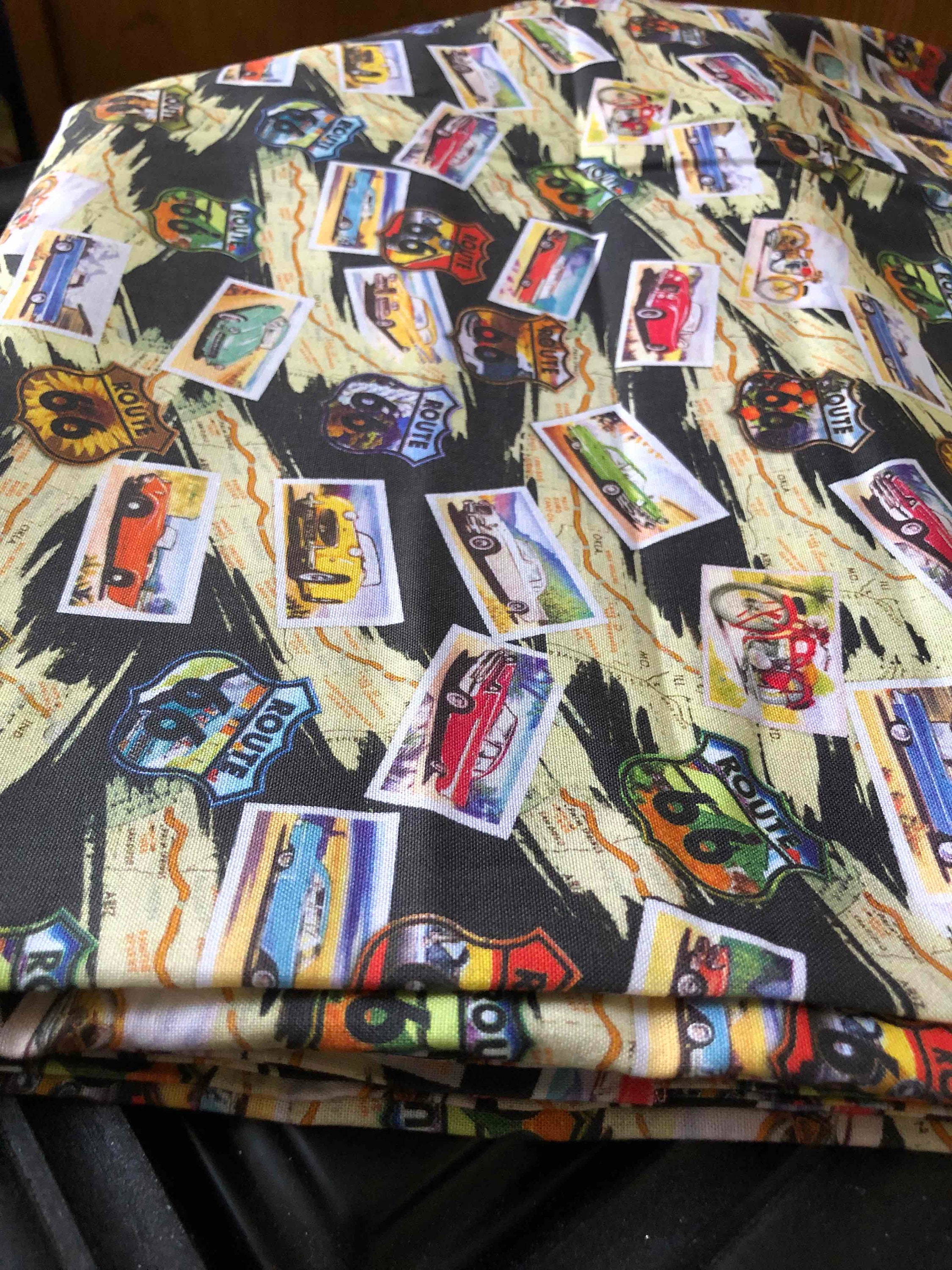 Route 66 Classic Cars Fabric 100% Cotton, Springs Creative, Quilting ...
