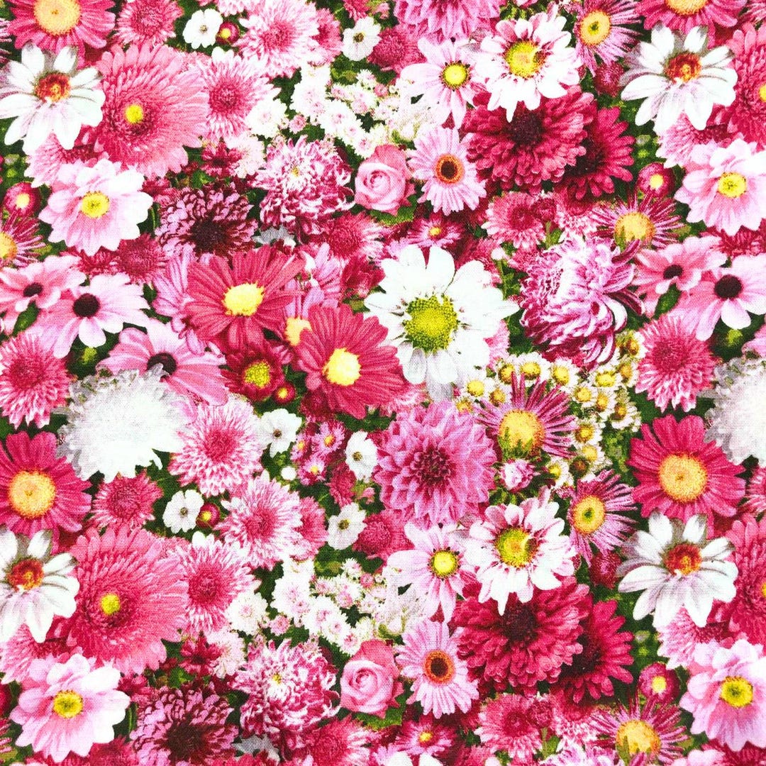 Mai Designs Pink Floral Fabric, 100% Cotton Fabric, Fabric Traditions ...