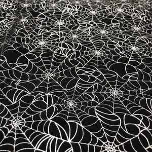 Halloween Metallic Spider Web Fabric, 100% Cotton Fabric, Sewing ...