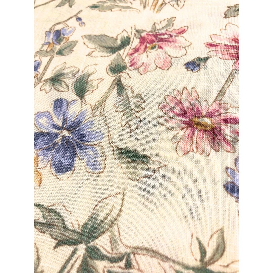 Linen Look Spring Floral Fabric, Quilting Fabric, Sewing, Crafting ...