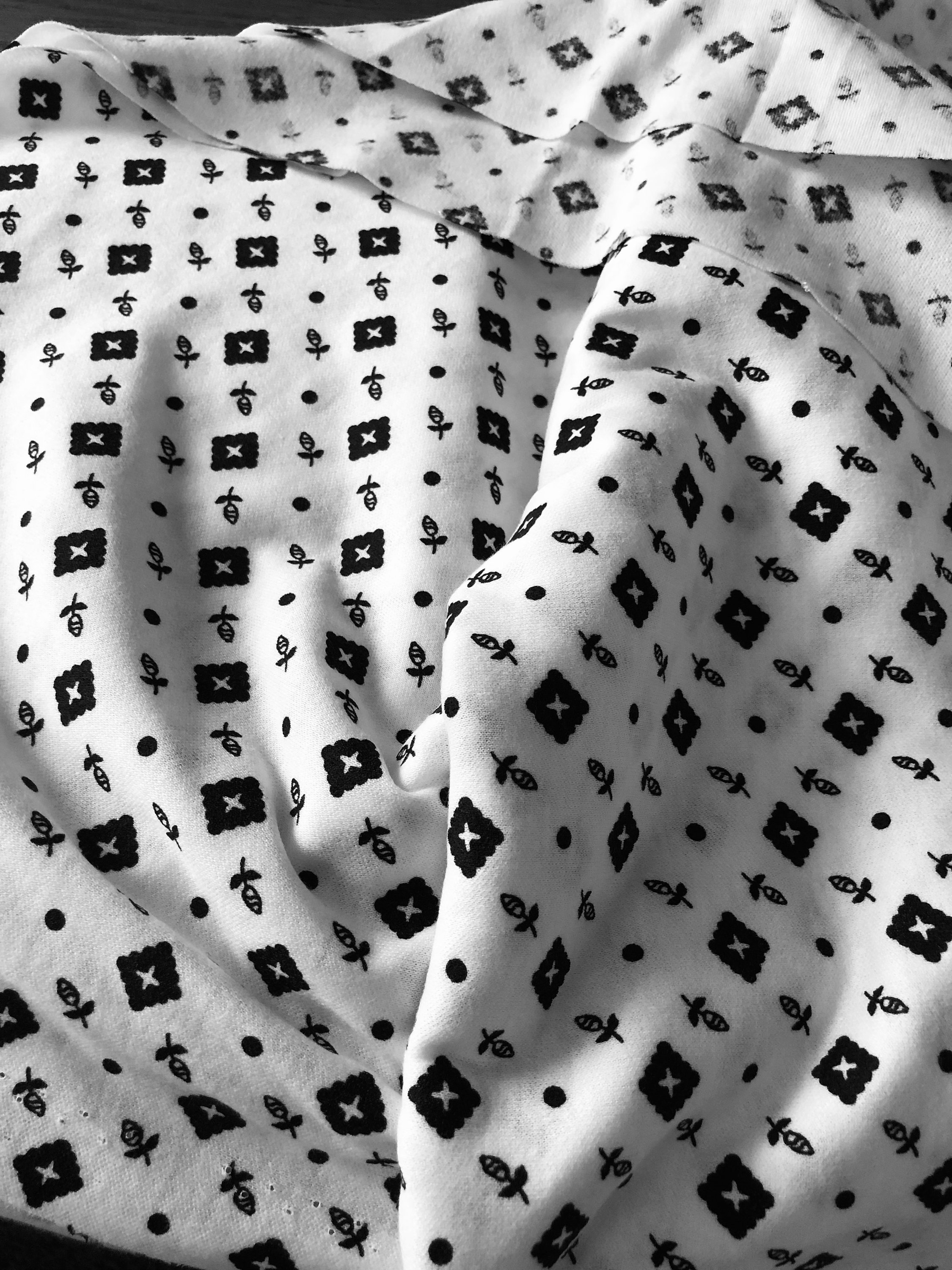 WIDE WIDTH White Knit Fabric Black and White Knit Fabric by - Etsy