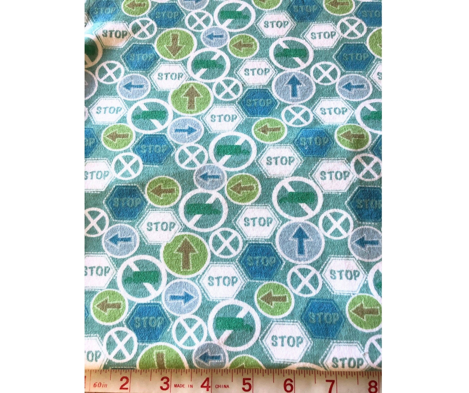 Traffic Sign Stretch Knit Fabric, Children's Fabric, Wide Fabric ...