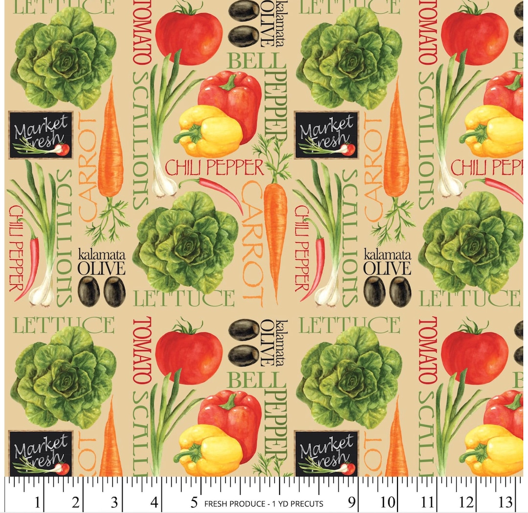 Kitchen Fabric, Fresh Produce Fabric, David Textiles, Fabric by the ...