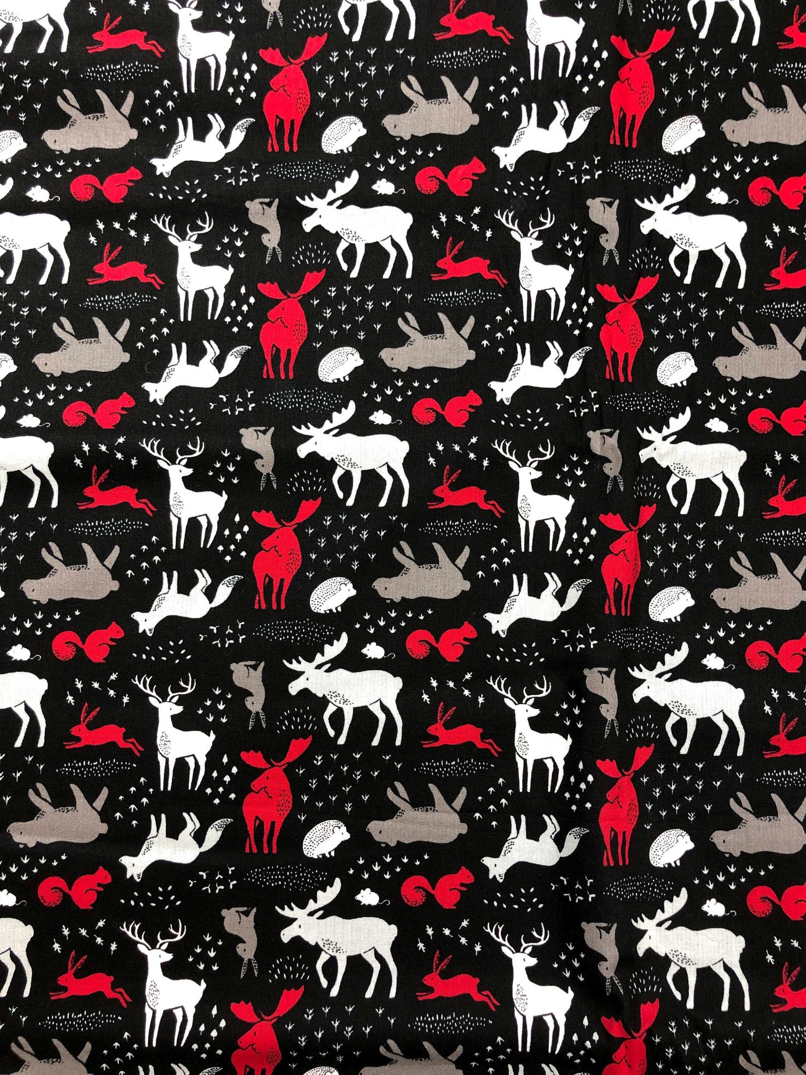 Emma & Mila Christmas Fabric, Woodland Animals, Sewing Fabric, Quilting ...