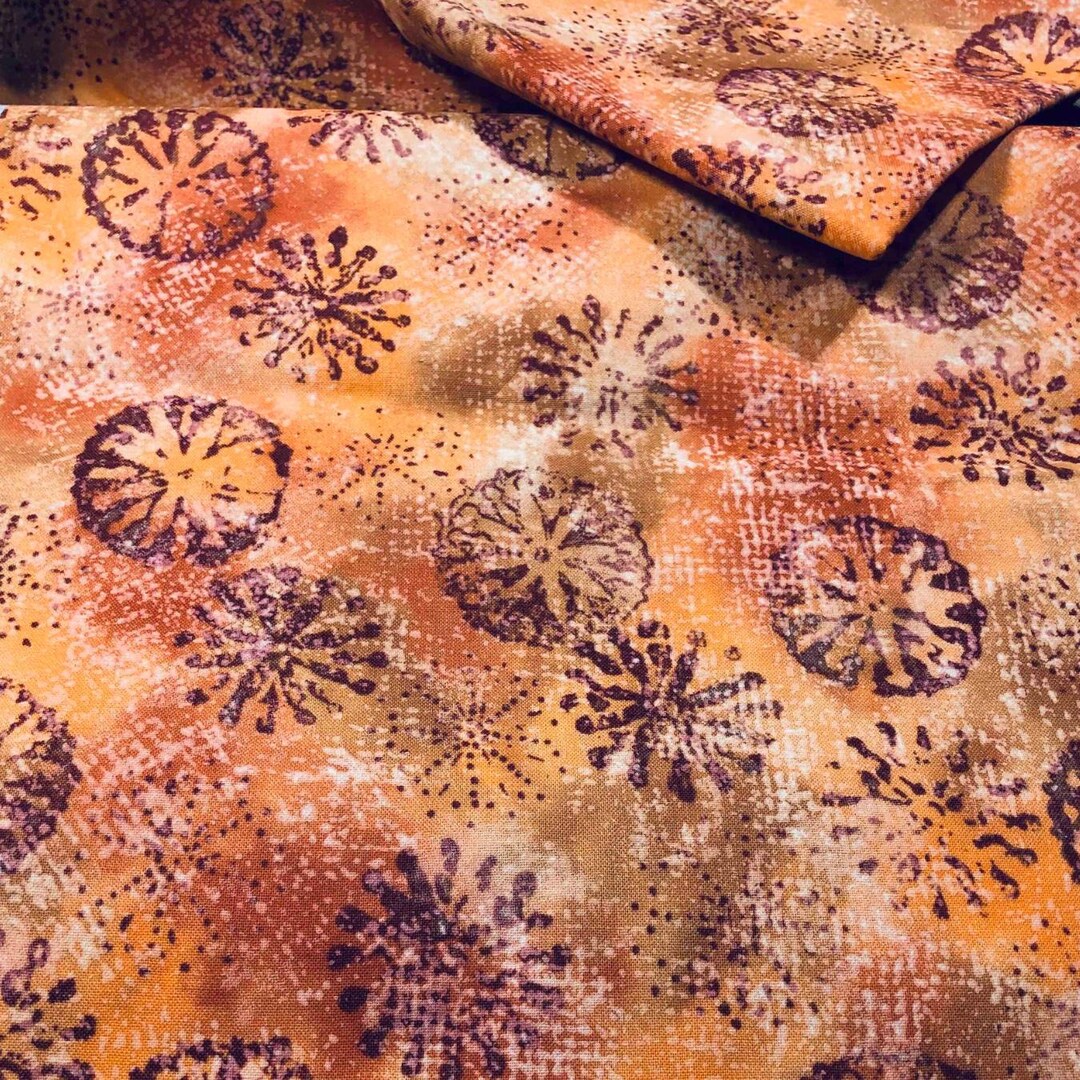 Orange Medallion Mandalas Fabric, Sewing, Quilting, 100% Cotton, Circle ...