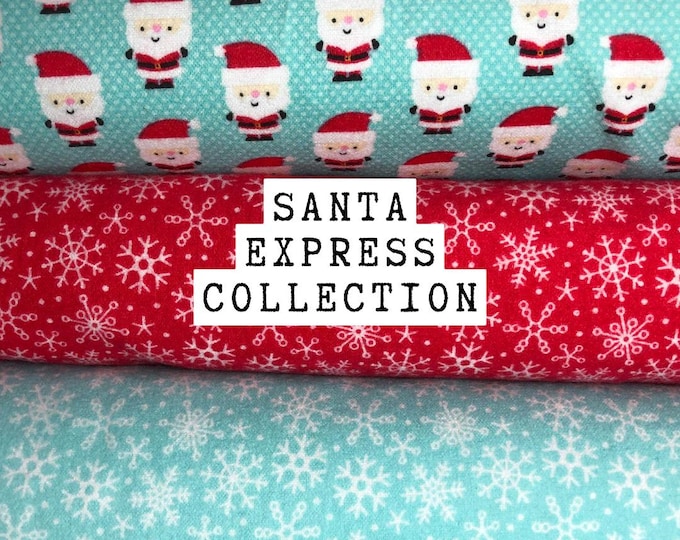 FLANNEL Riley Blake Santa Express Collection Christmas Fabric, 100% ...