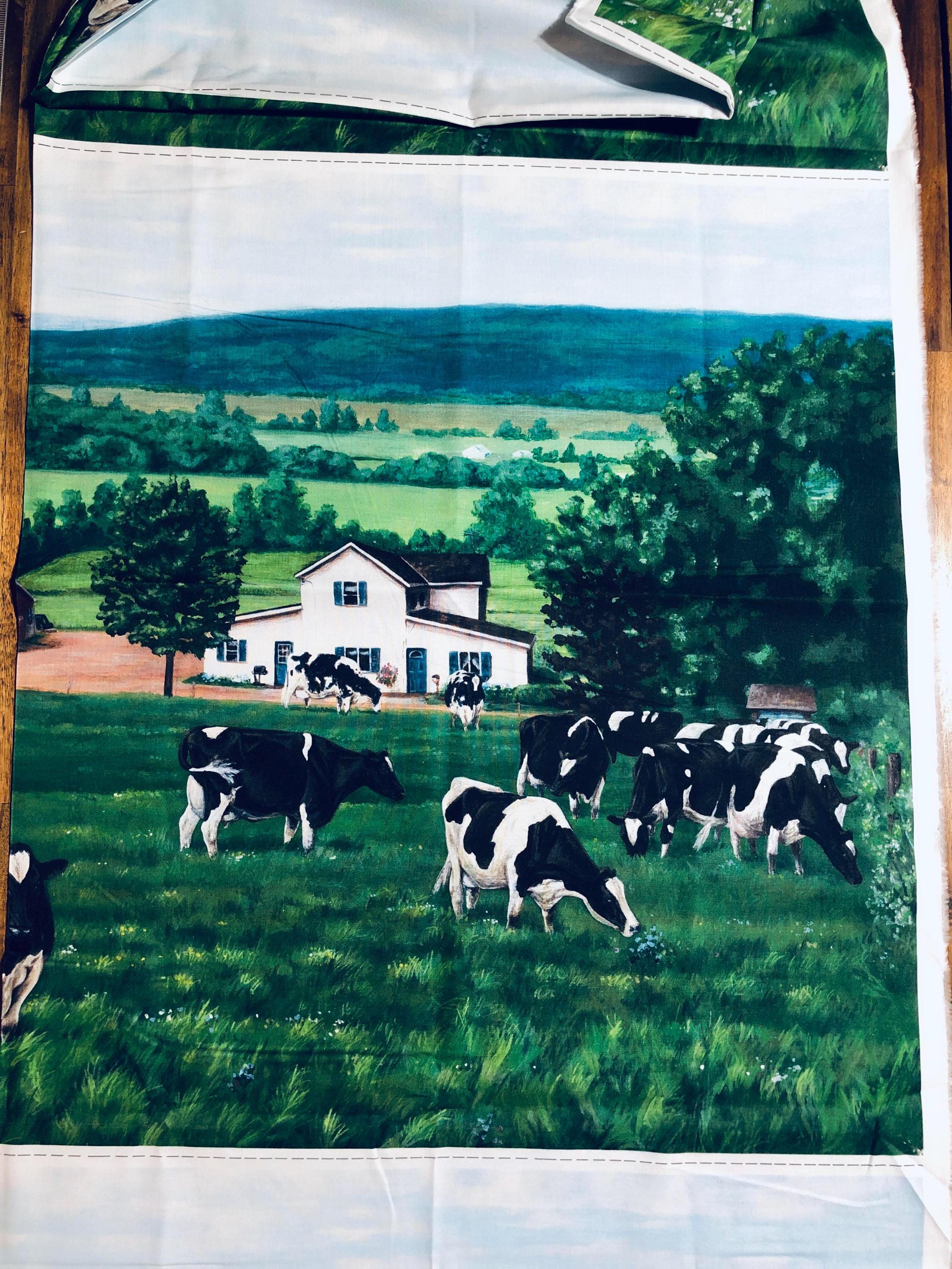 Farm Pasture Fabric Panel, Sewing, Barnyard Scene Panel, David Textiles ...