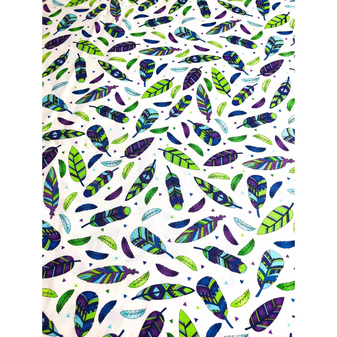 Pow Wow Wow Feather Fabric, Sewing Fabric, Quilting, Fabric by the Yard ...