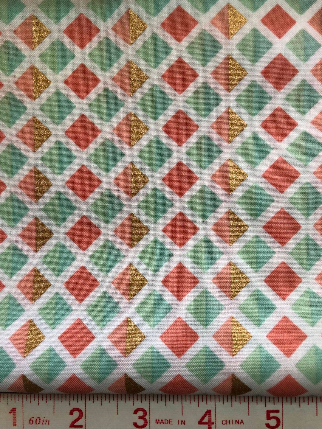 Geometric Print Fabric 100% Cotton, Quilting Fabric, Sewing, Crafting ...