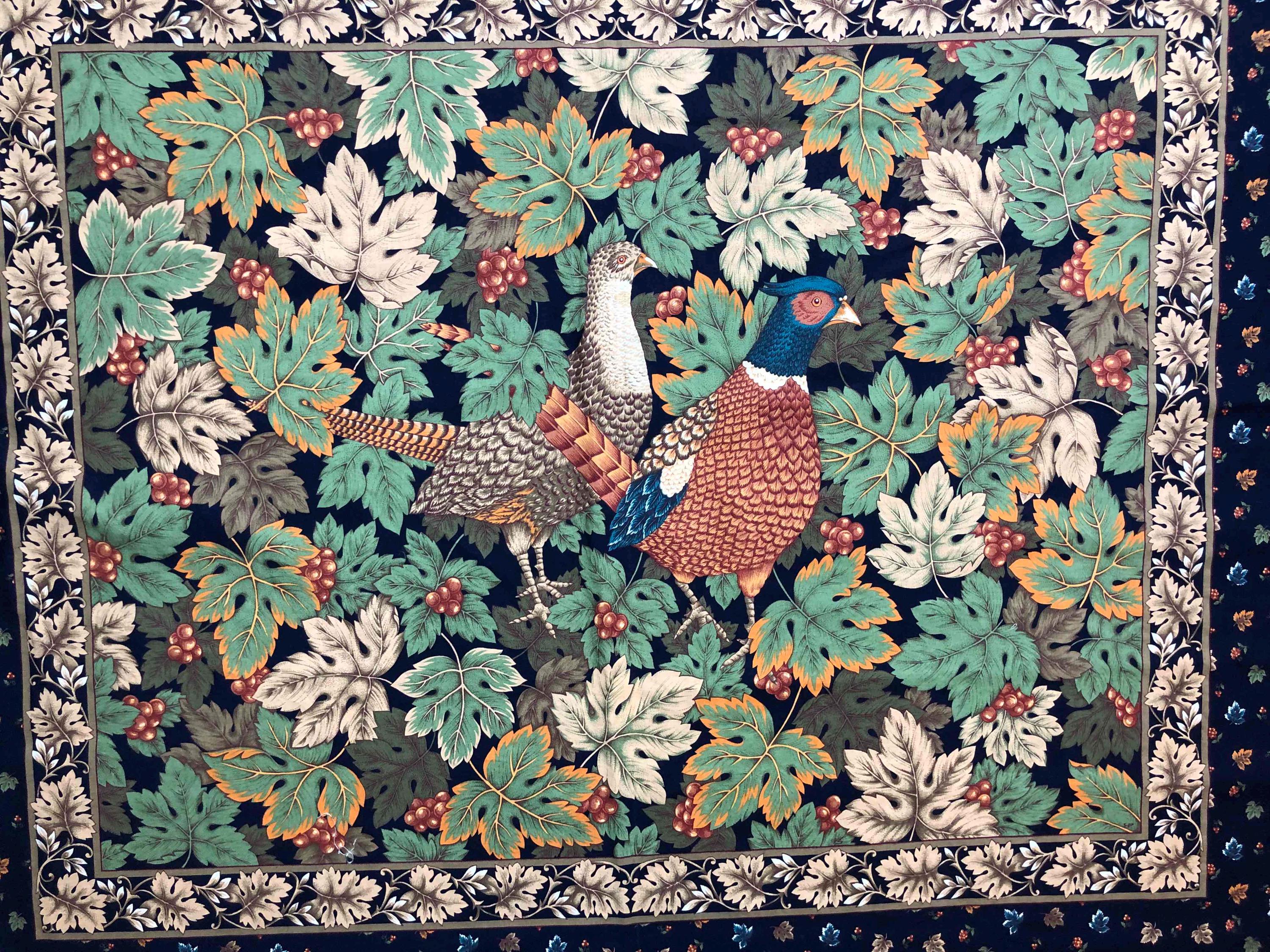 Cranston Large Pheasant Quail Panel Fabric, Sewing Fabric, OOP Fabric ...