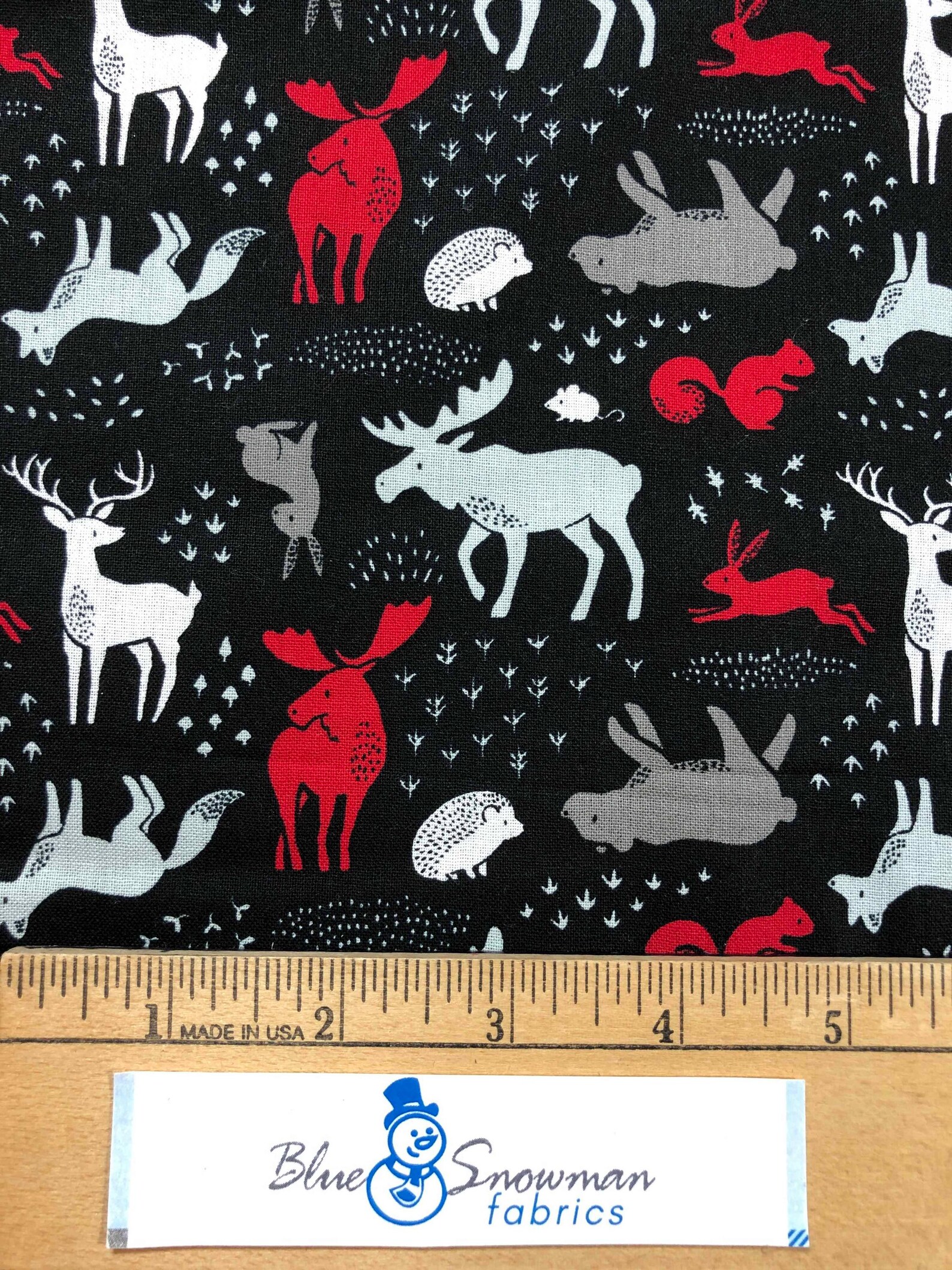 Emma & Mila Christmas Fabric, Woodland Animals, Sewing Fabric, Quilting ...
