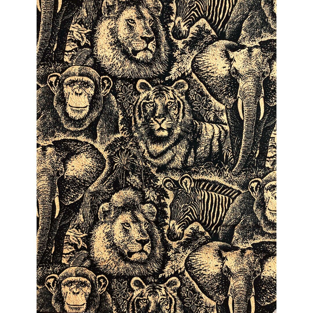 Allover Animal Fabric, Sewing Fabric, Quilting, Jungle Animal Fabric ...