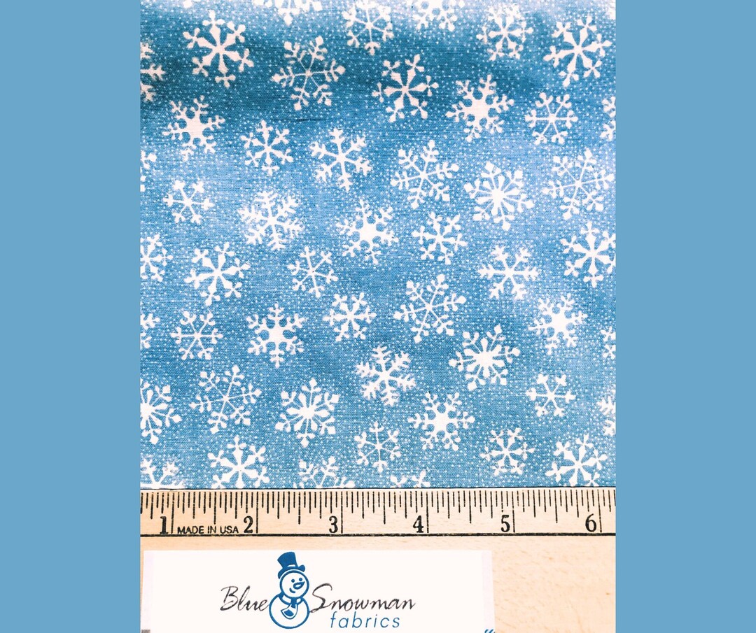 Snowflake Christmas Fabric 100% Cotton, Glitter Fabric, Quilting Fabric ...