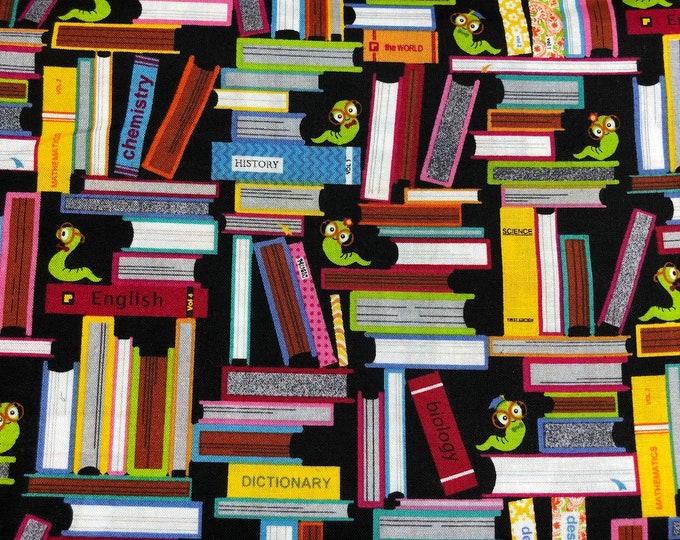 School Supplies Fabric School Days by Mejo Back to School Bookworm Kids ...
