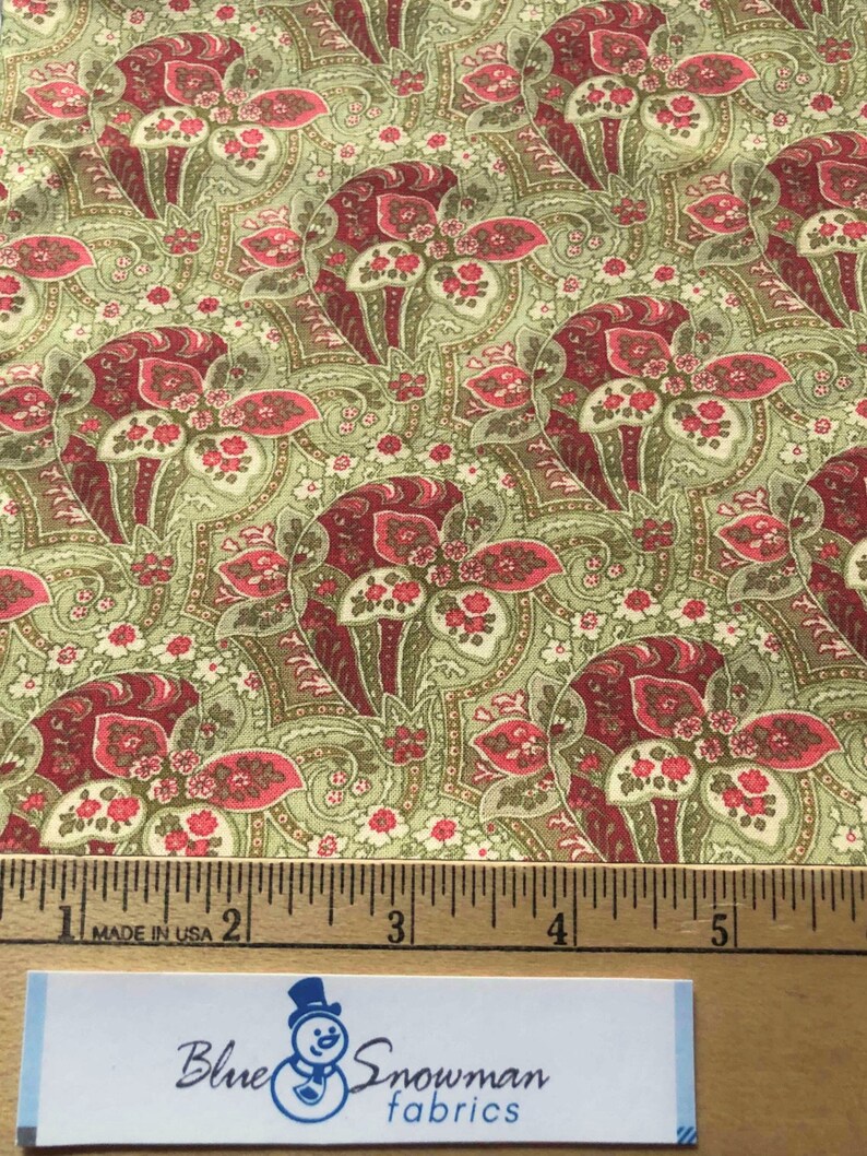 Ozark Calico Olive Paisley Fabric, Sewing, Quilting, 100% Cotton Fabric ...