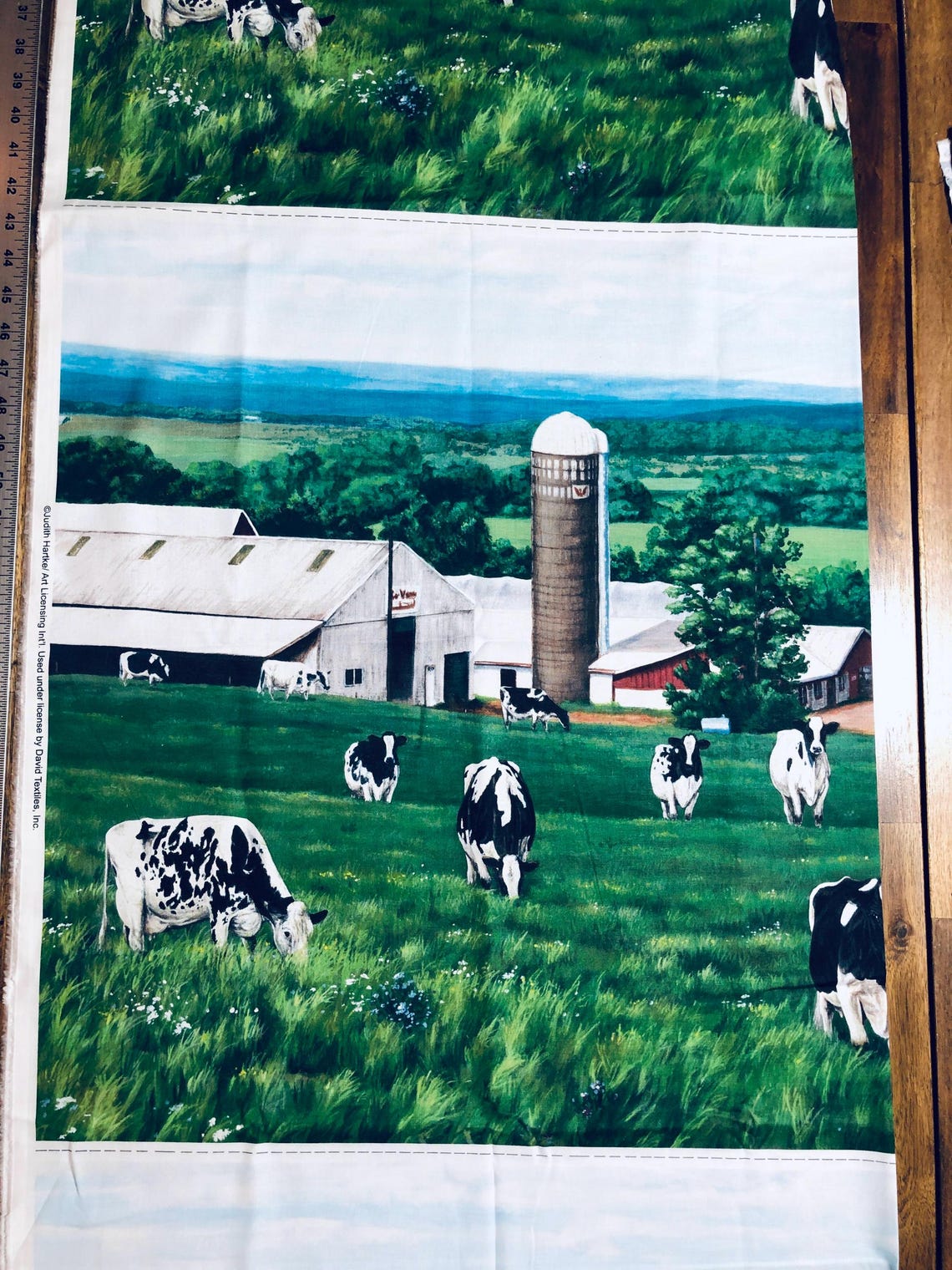 Farm Pasture Fabric Panel, Sewing, Barnyard Scene Panel, David Textiles ...