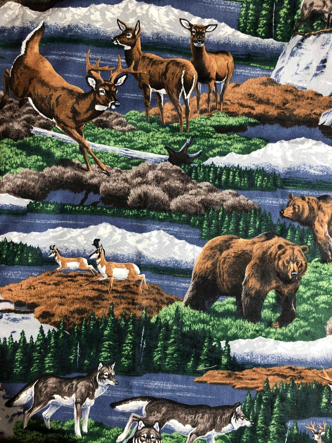 Cranston Fabrics Wildlife Fabric, Sewing, Quilting, Crafting, Fabric for Men, Autumn Fabric ...