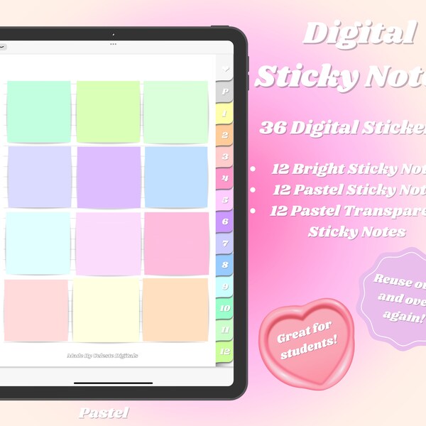 Transparent Sticky Notes Digital - Etsy
