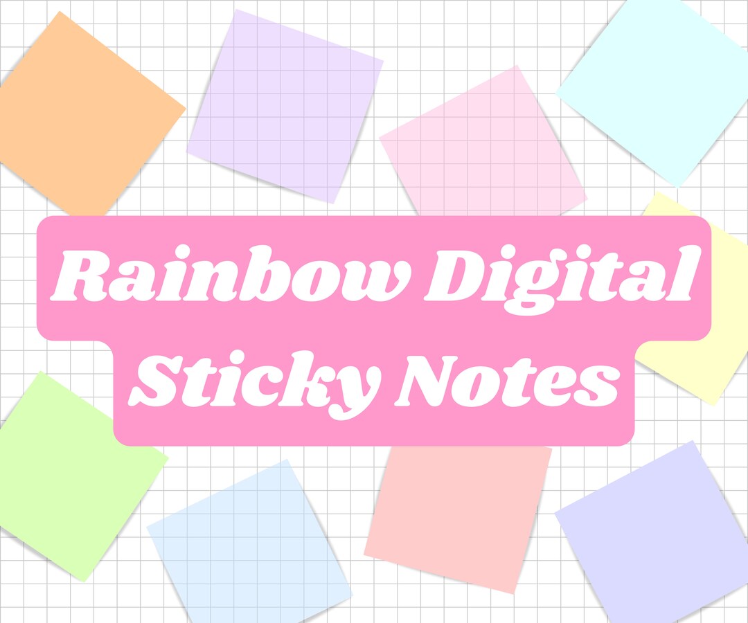 Digital Sticky Notes Pack of 36 / Goodnotes / Rainbow Pastel / Bright ...