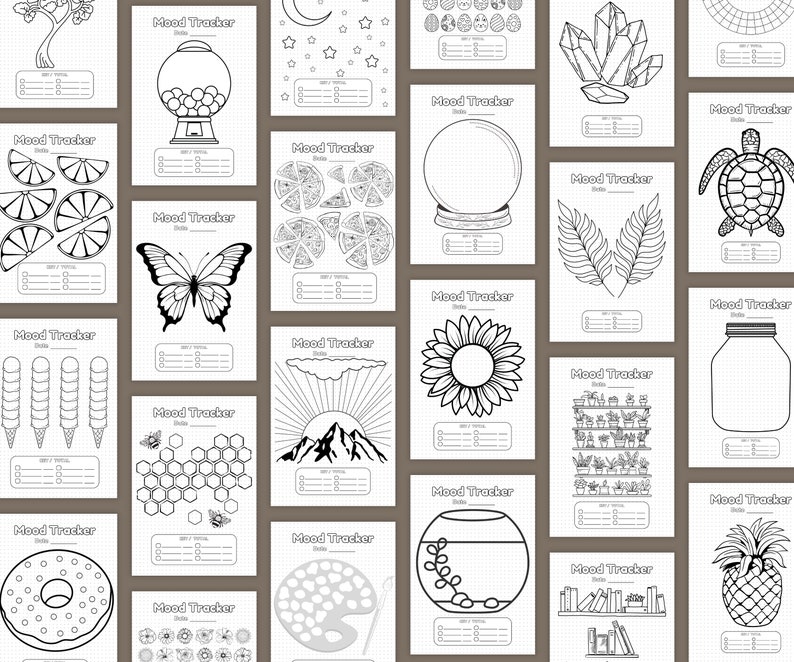 Printable Mood Tracker Journaling Templates Pack | Bullet Dotted ...