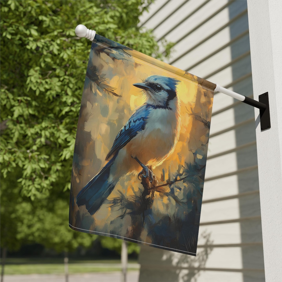 Garden Banner, Blue Jay Outdoor Flag, House Banner, Yard Sign ...