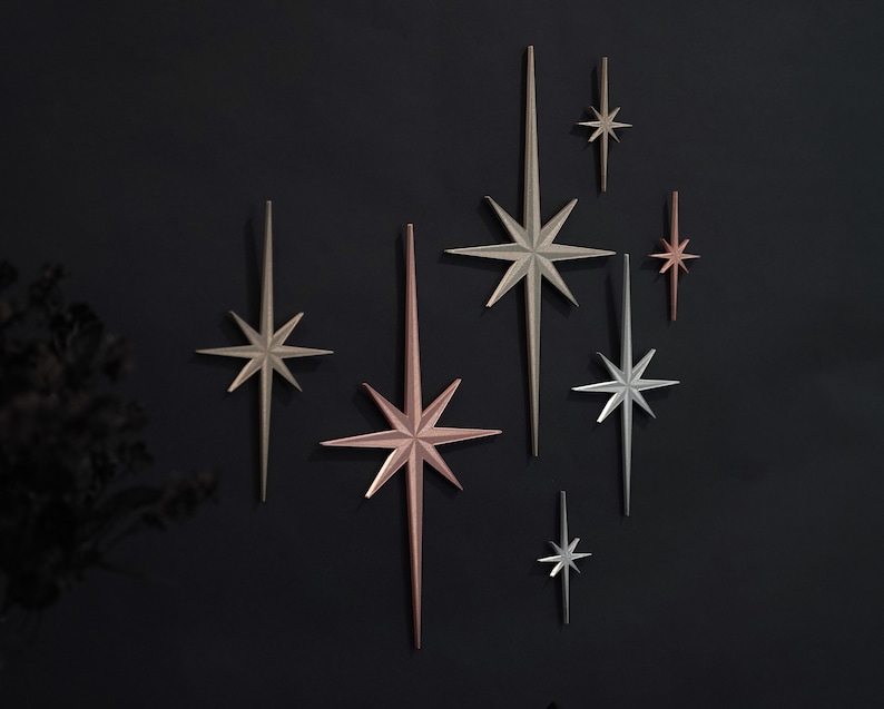 Mid Century Modern Wall Art / Decor MCM Starbursts / 3D Printed ...
