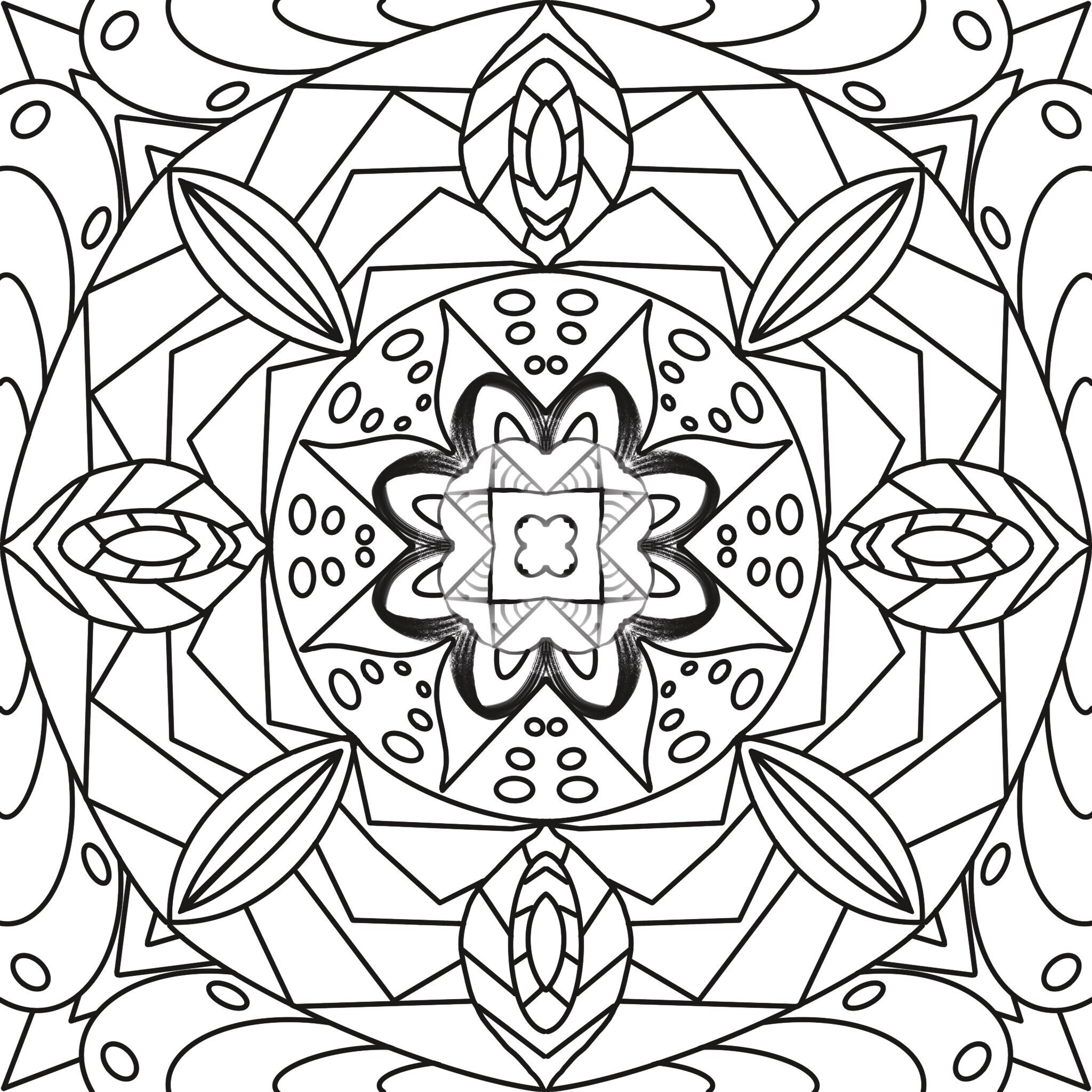 Adult Coloring Page Geometric - Etsy
