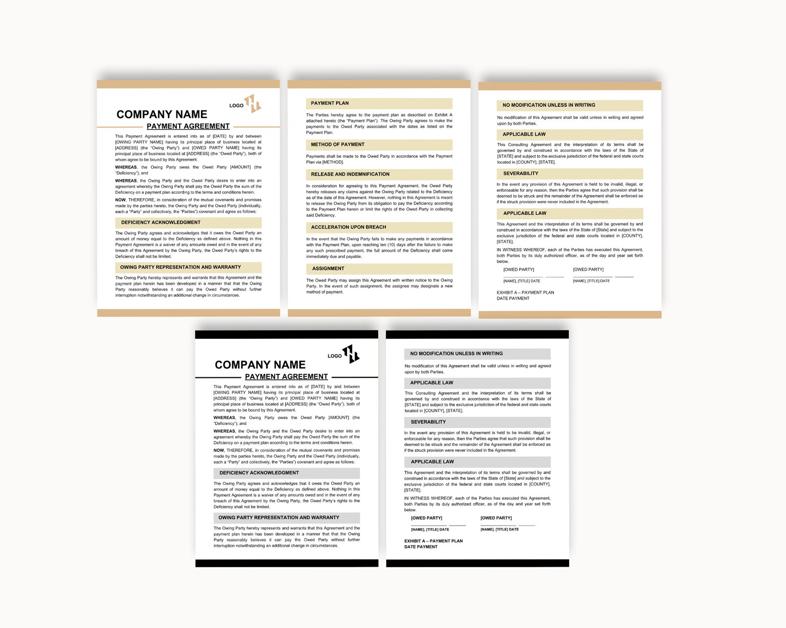 Payment Agreement Contract Template, Payment Plan Agreement, Agreement ...