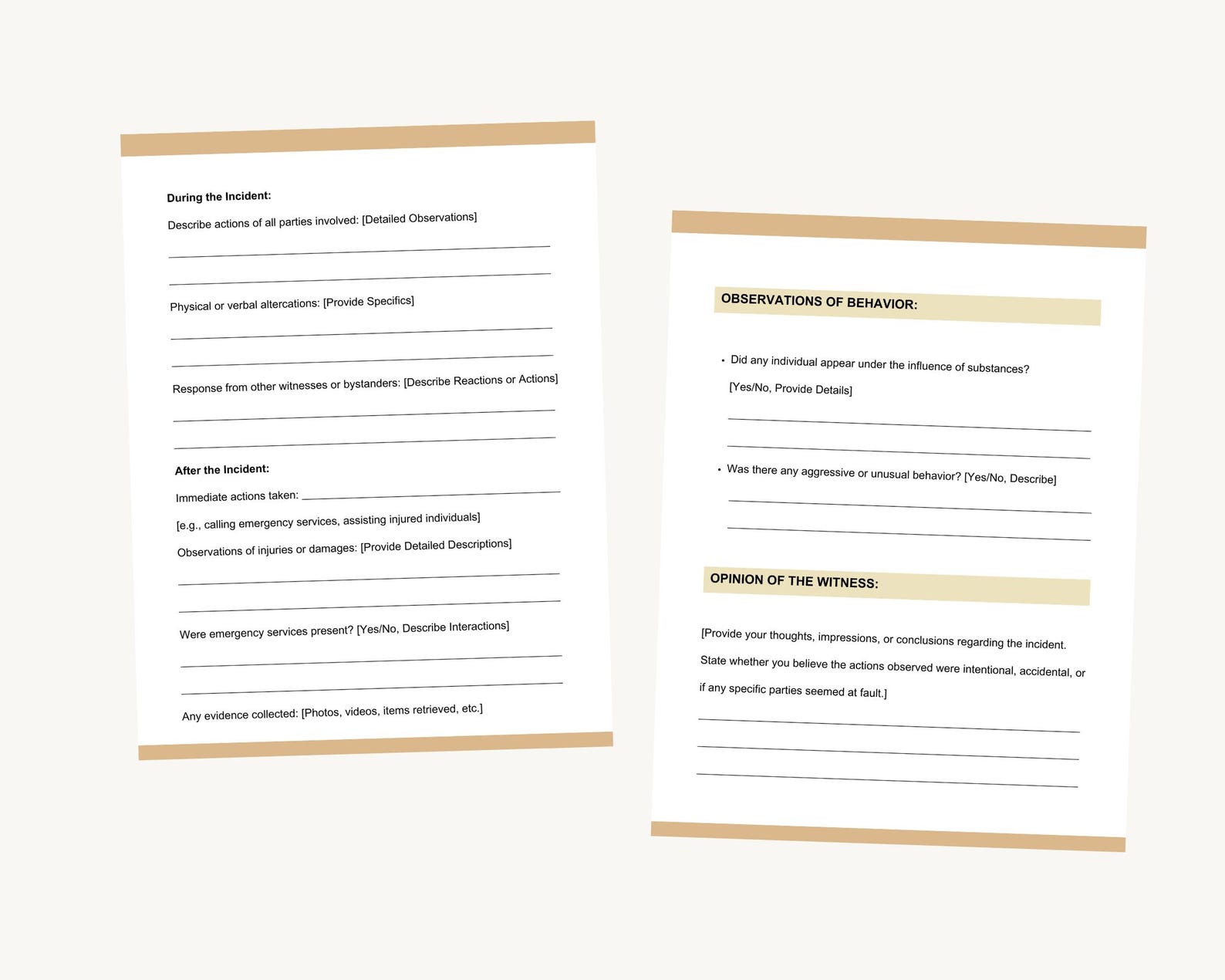 Editable Witness Statement Form | Legal Document for Court Use | Record ...