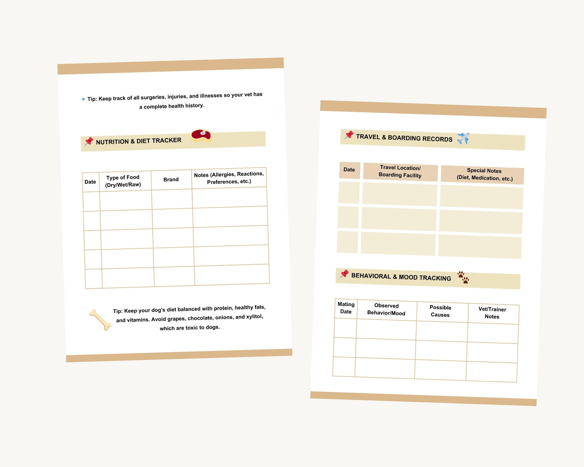 Editable Dog & Puppy Vaccination Record – Pet Health Certificate ...