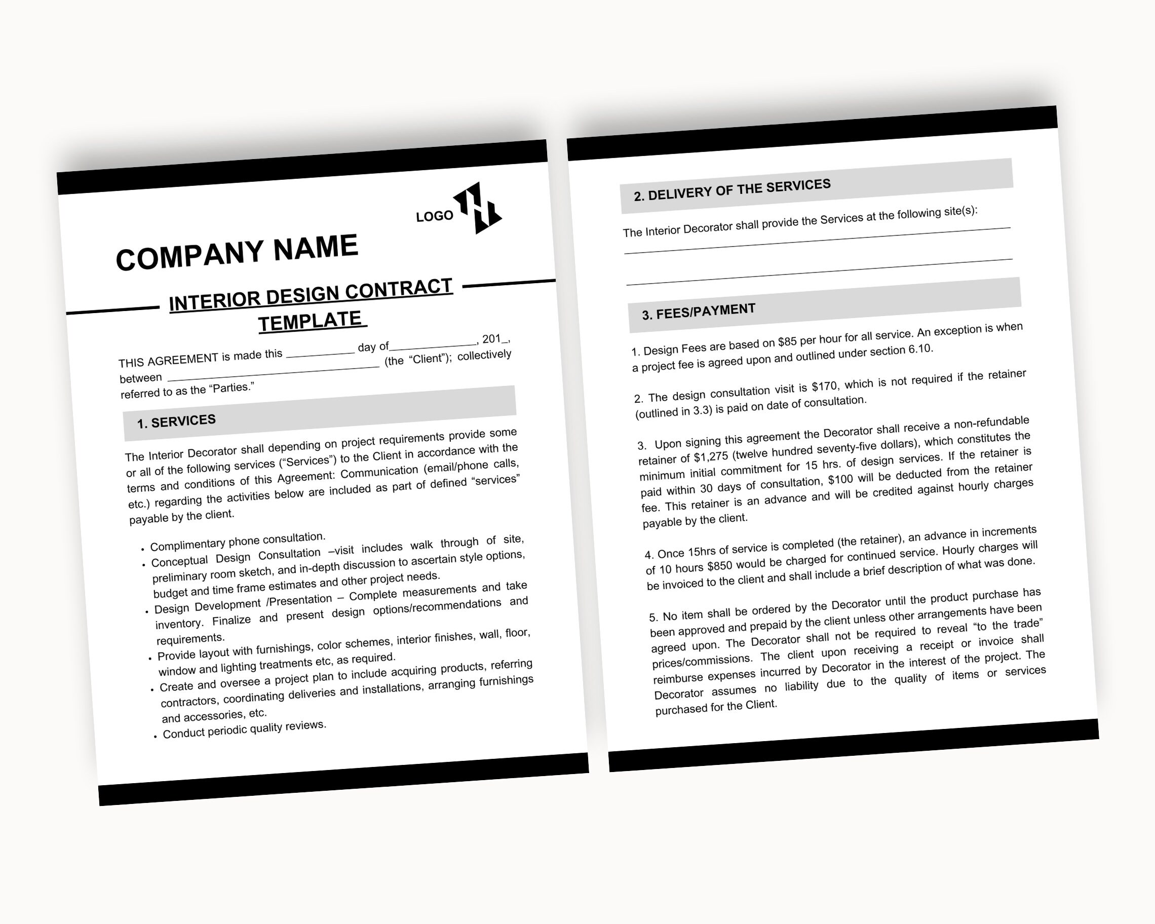 Interior Design Agreement | Contract for Design Services, Paint Colors ...
