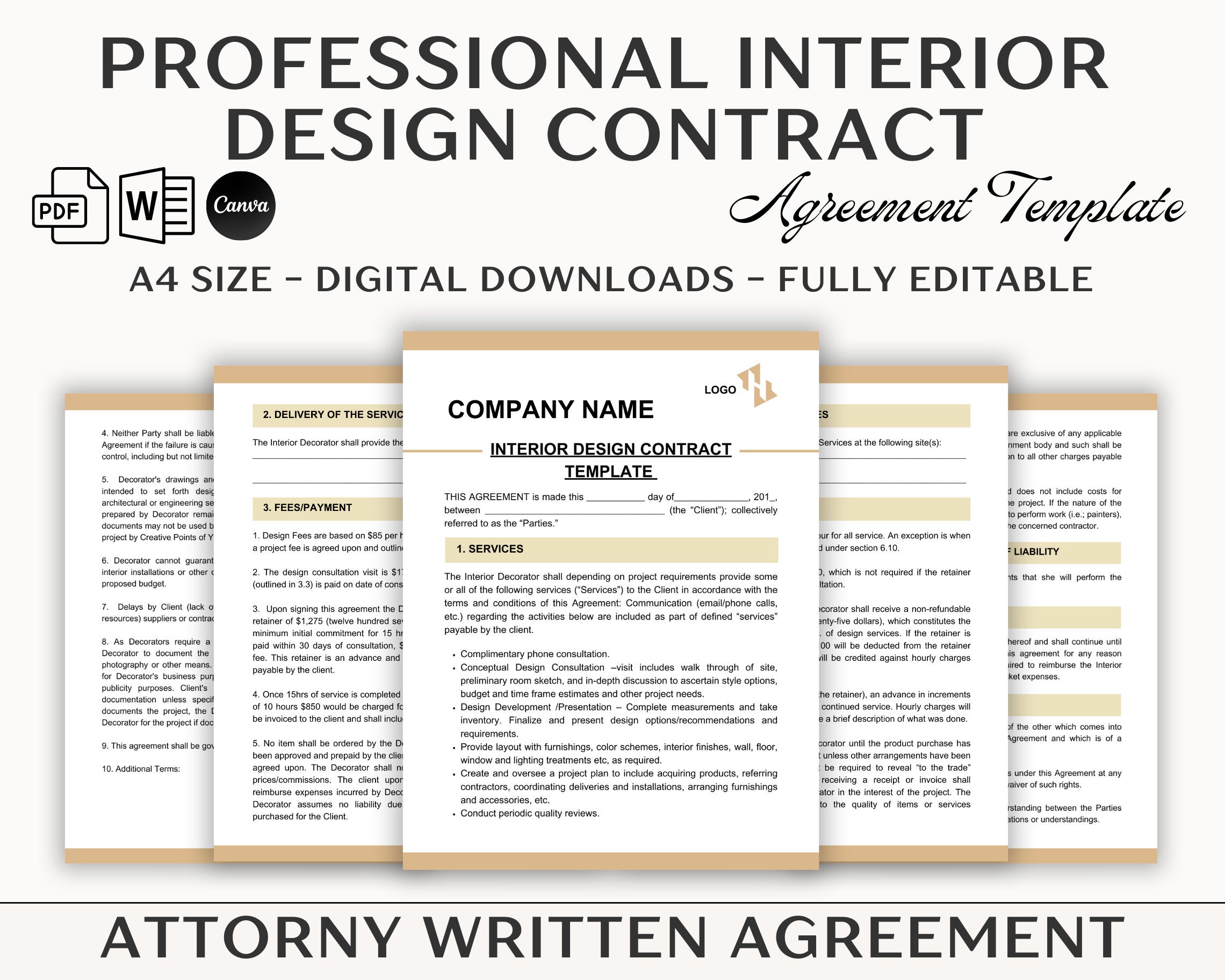 Interior Design Agreement | Contract for Design Services, Paint Colors ...