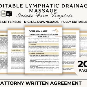 Editable Lymphatic Drainage Massage Intake Form Bundle | PDF & Canva ...
