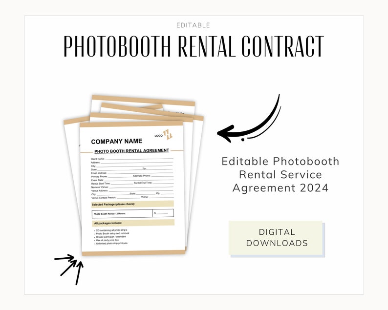 Photo 360 Booth Contract & Templates | Wedding Photography Rental ...