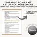 Editable Power of Attorney Agreement Template (digital Download) - Etsy