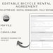 Editable Bicycle Rental Agreement Template | Cycling Contract for ...