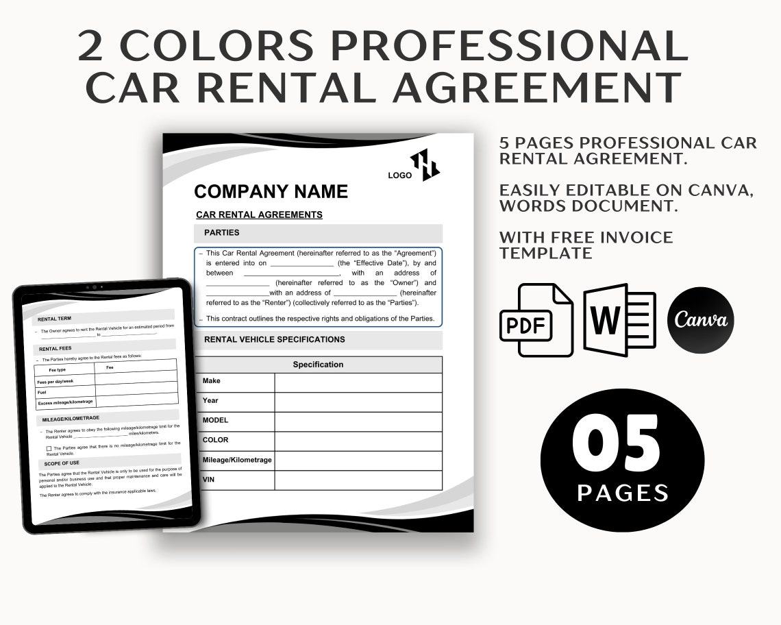 Car Rental Agreement Template, Turo Spreadsheet, Landlord Forms ...