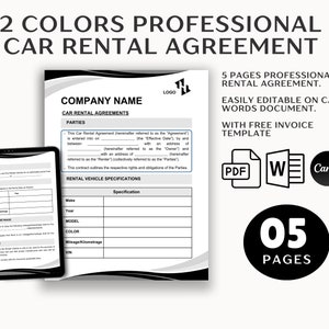 Car Rental Agreement Template, Turo Spreadsheet, Landlord Forms ...